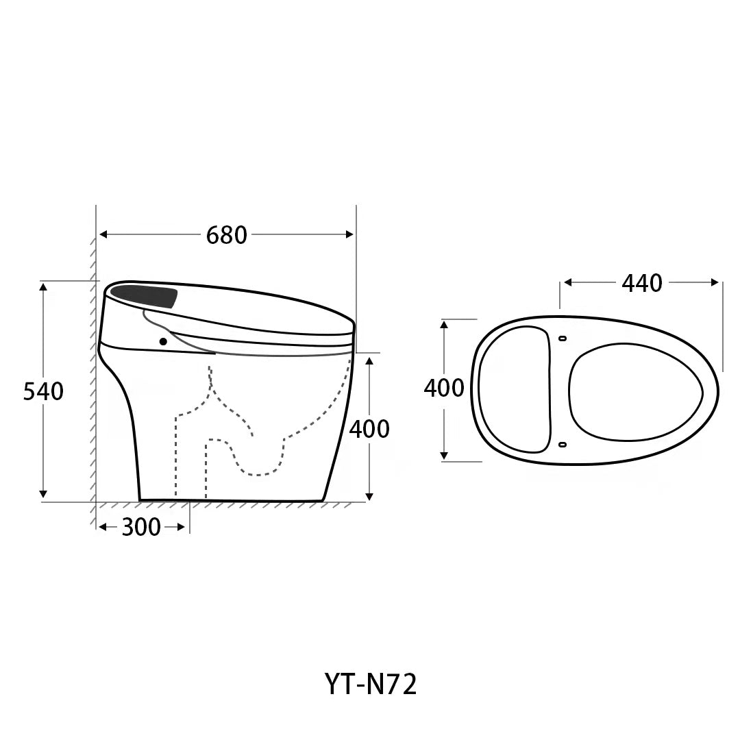 Smart WC Complete Set (S-300mm) - White – Big Bath Sdn Bhd