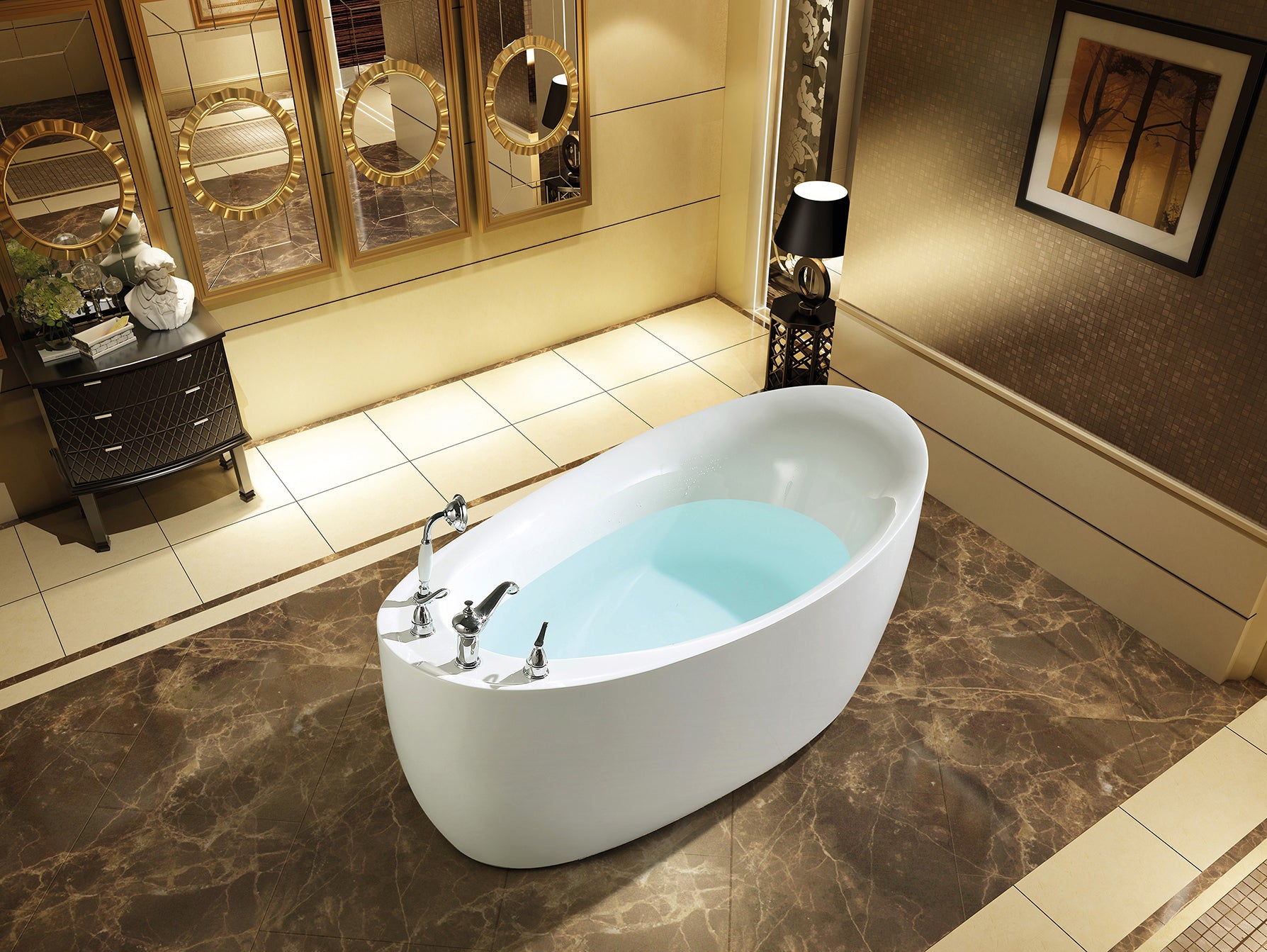 Free Standing Bathtub c/w Chrome Tap – Big Bath Sdn Bhd