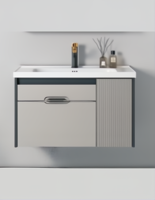 Solid Wood Basin Cabinet Set - Matte Khaki – BIG BATH MANAGEMENT SDN BHD