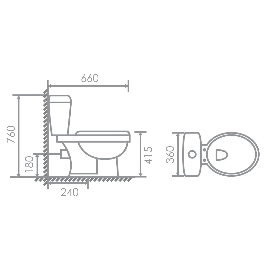 SIMPLFY WC Complete Set (P-180mm) - White