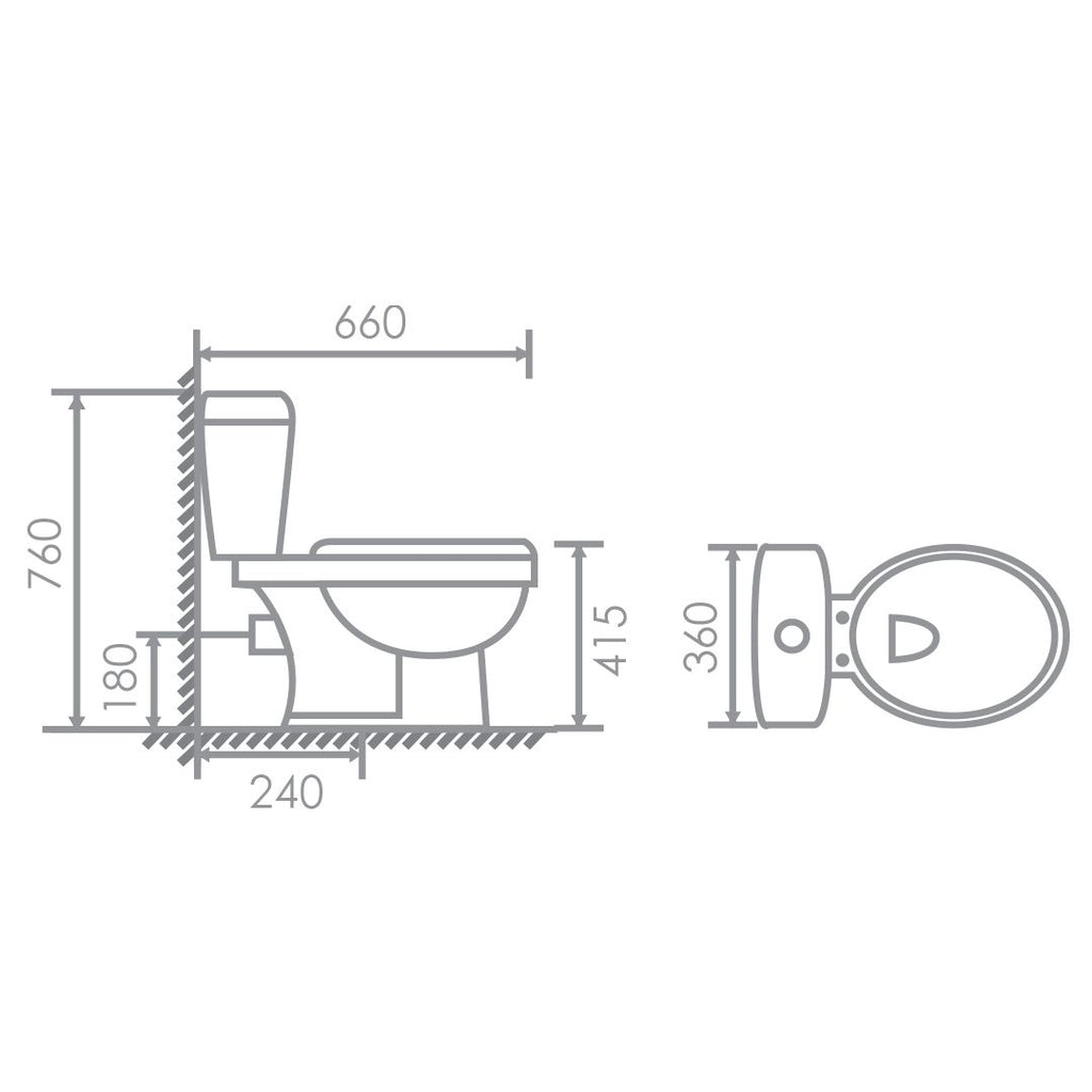 SIMPLFY WC Complete Set (P-180mm) - White